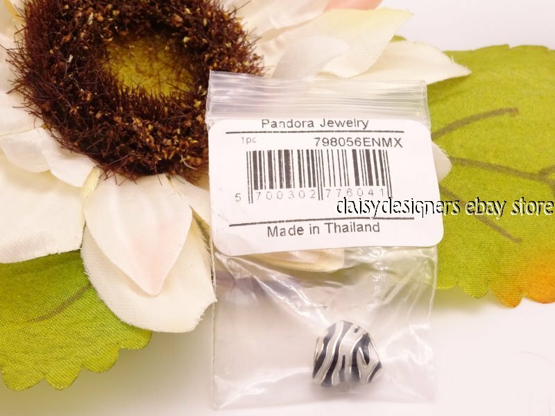 Authentic PANDORA 925 Wild Zebra Stripes Heart Charm Pendant 798056ENMX ...