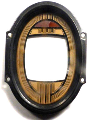 vintage PHILCO 640 CONSOLE: Metal STATION FACEPLATE & CENTER GLASS w ...