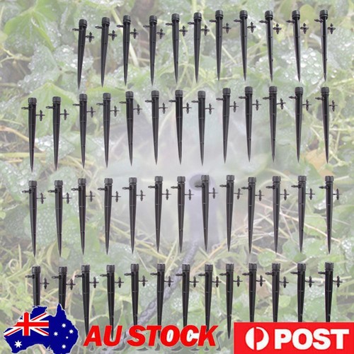 50x Adjustable Dripper Flow Irrigation Drippers Sprinkler Emitter Drip ...