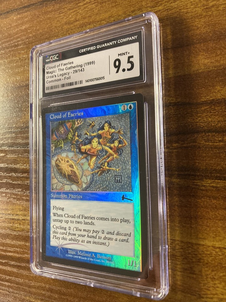 MTG CLOUD OF FAERIES FOIL Urza’s Legacy CGC 9.5 MINT+ Common CREATURE ...