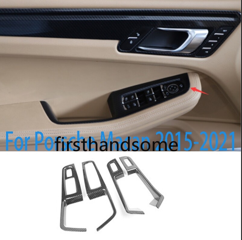 Carbon Fiber ABS Window Switch Button Garnish Trim For Porsche Macan ...