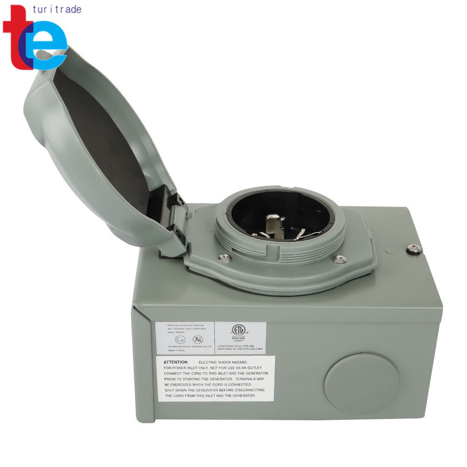 50A Generator Power Inlet Box NEMA SS2-50P Power Inlet Box for 3Prong ...