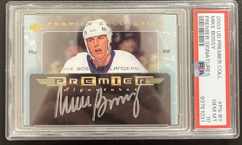 2003 UD Premier Collection Mike Bossy Premier Signatures PSA 10 - #PS ...