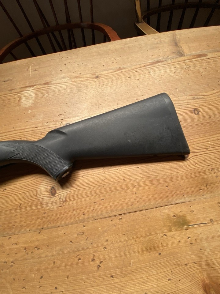 SAVAGE SYNTHETIC BLACK GUN STOCK - CHECKERED - R.H. - PREOWNED - 11 ...