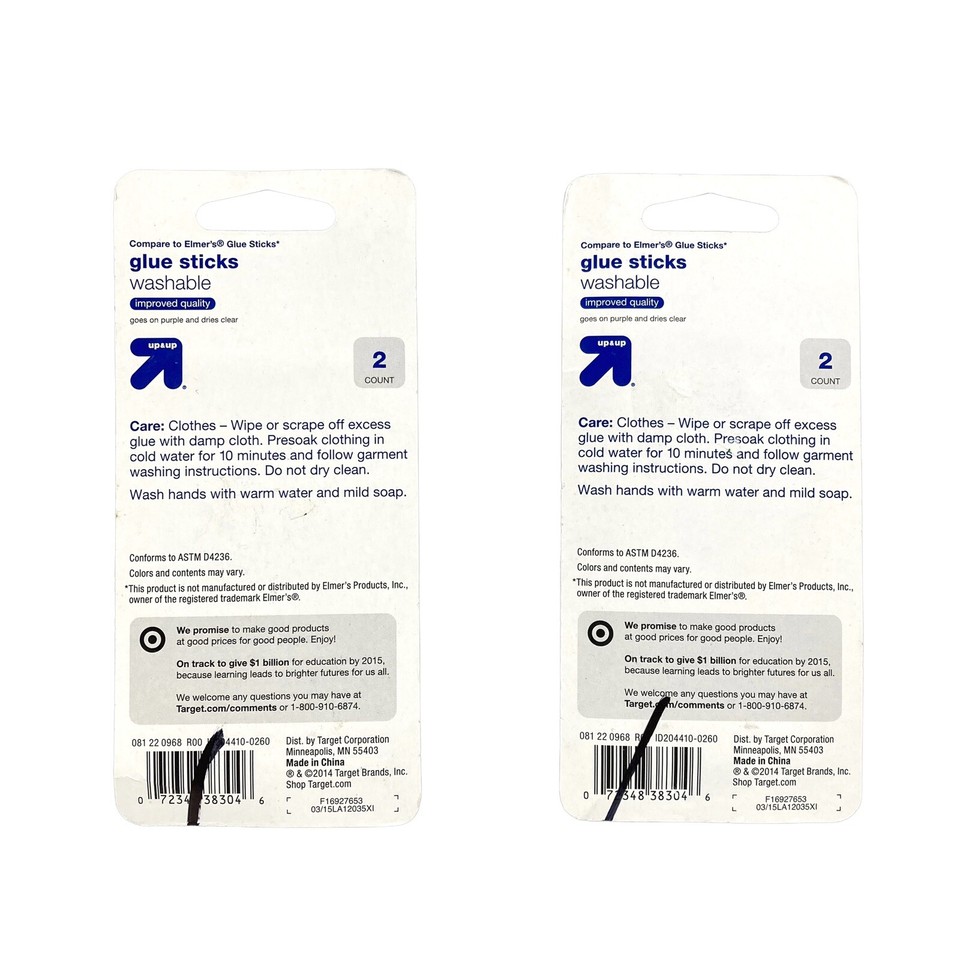 Up & Up (2) 2-count Washable Glue Sticks Pack - Disappearing Purple ...
