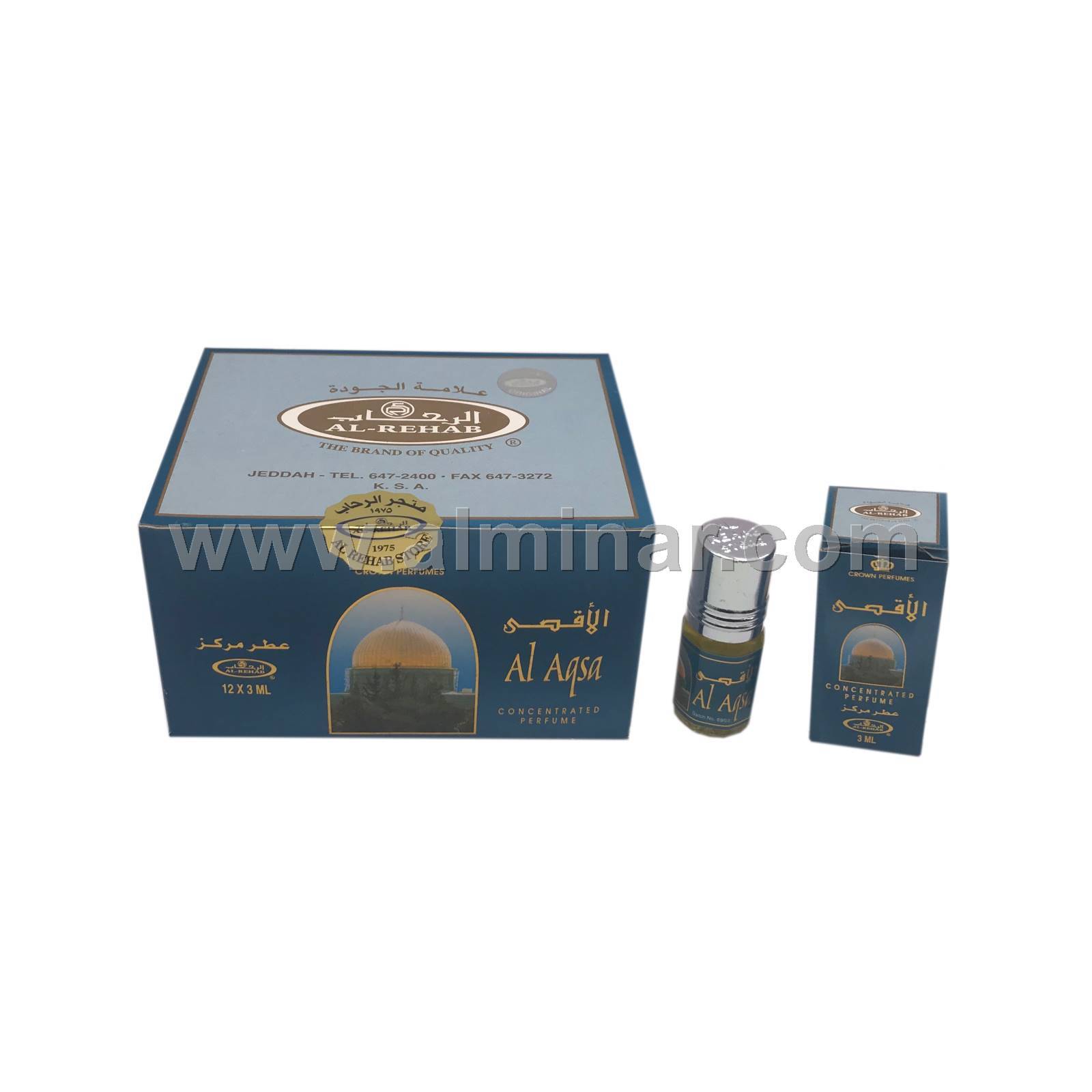 Box of 12 - Al Aqsa Concentrated perfume Free from Alcohol -3ML- By Al ...