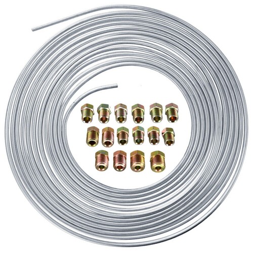 Silver Steel Nickel Kunifer Brake Line Pipe 25ft Roll 3/16'' Metric ...