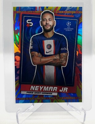 Neymar Jr. 2022-23 Topps UEFA Superstars Fire & Ice Limited #136 Soccer ...