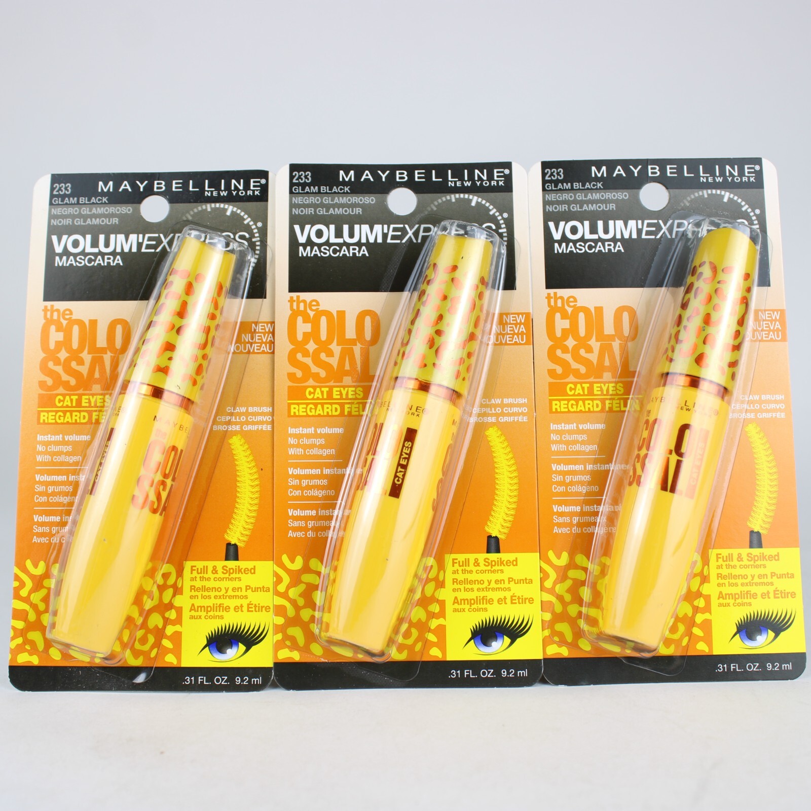 Maybelline Volum’express Mascara The Colossal Cat Eyes 233 Glam Black Lot 3 | eBay