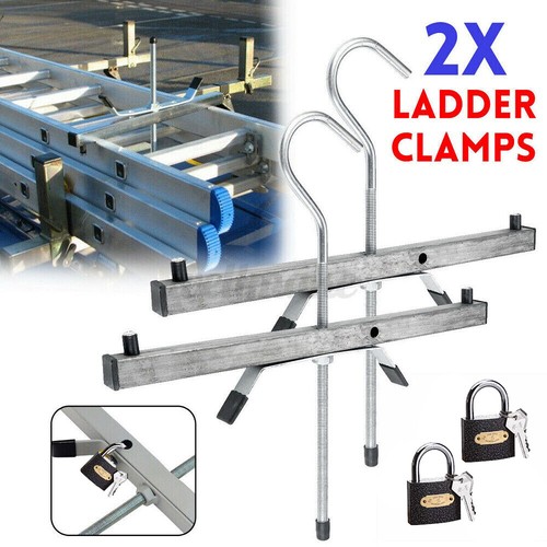 Universal Lockable Ladder Roof Rack Clamps Heavy Duty Safe Ladders ...