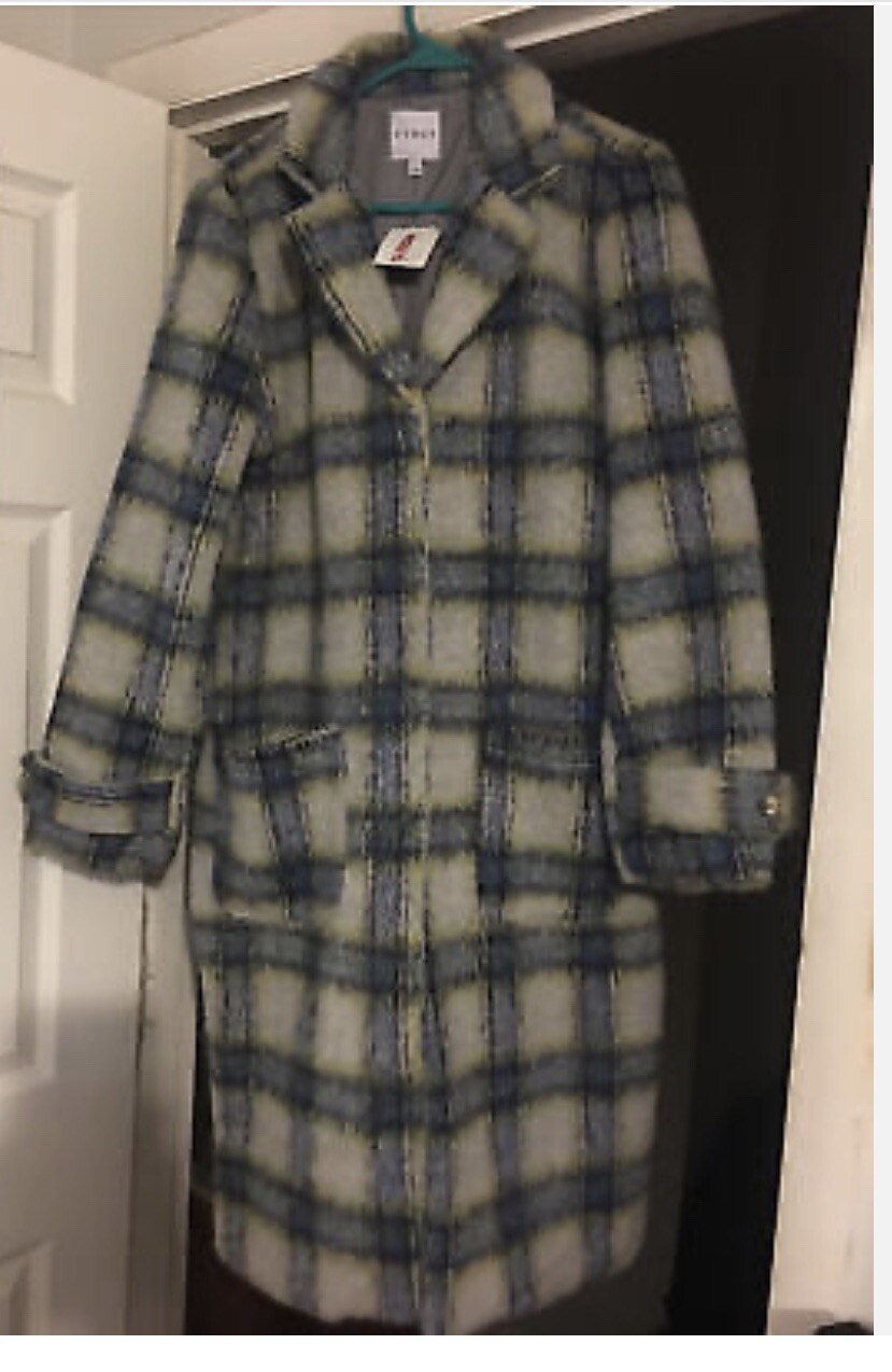 NWT Cyrus Plaid Wool Blend Winter Coat with Pockets XL Gorgeous | eBay