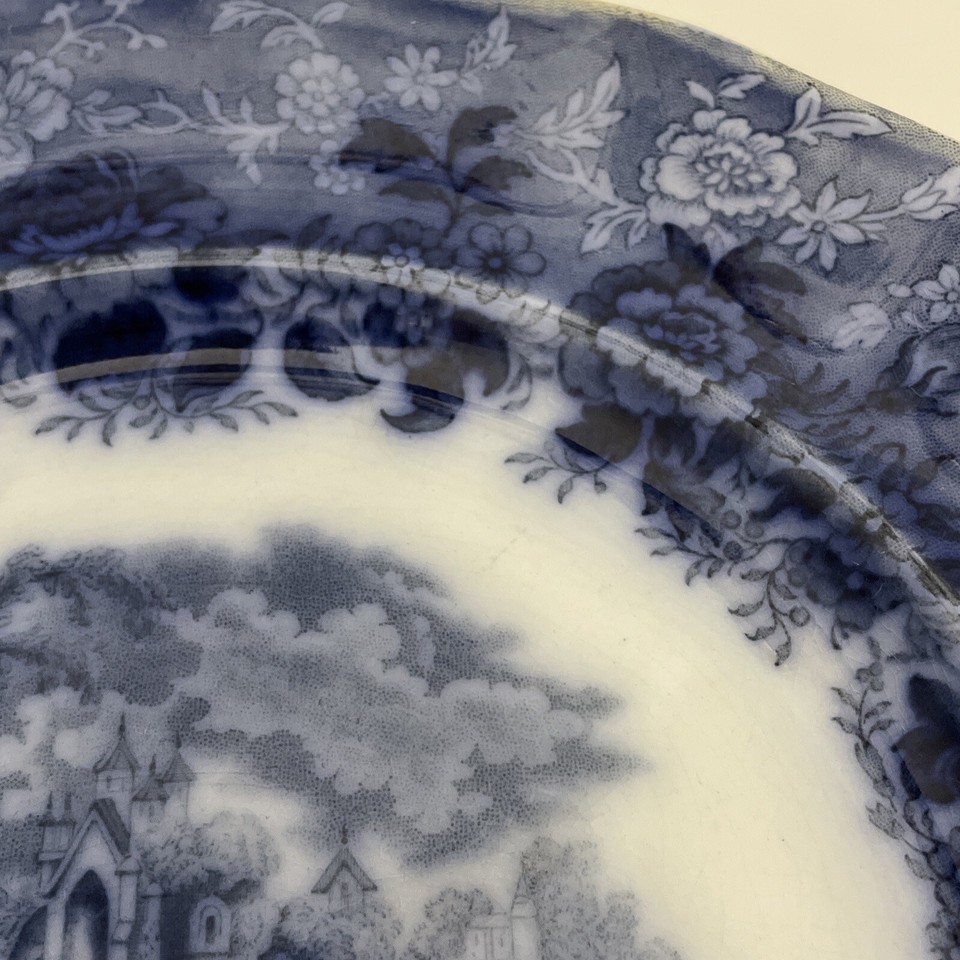 Antique Flow Blue/Transferware Dinner Plate “Old Castle” W Mark England ...
