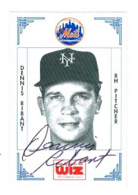 Dennis Ribant autographed baseball card Mets 1991 Wiz baseball card ...