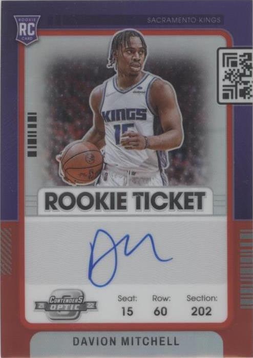 2021-22 Panini Contenders Optic - Rookie Ticket Davion Mitchell #117 ...