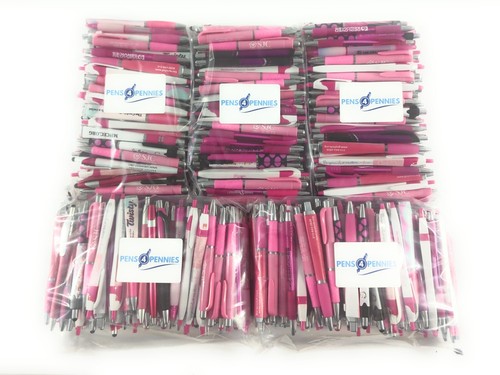 Bulk Misprint Pen Lots: 500 count mixed PINK/ ROSE/ MAGENTA Ballpoint ...