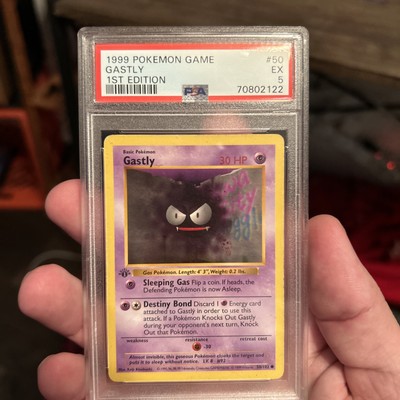 Gastly 1999 Base Set Shadowless 1st Edition 50/102 Pokemon Card PSA 5 ...