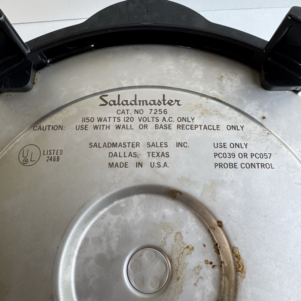 Saladmaster 7256 Stainless 12" Oil Core Immersible Electric Skillet Vapor Lid | eBay
