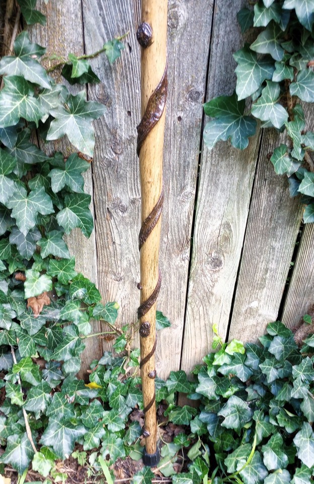 70" - Hand Carved - Finished - Twisted Maple Wood - Hiking Stick ...