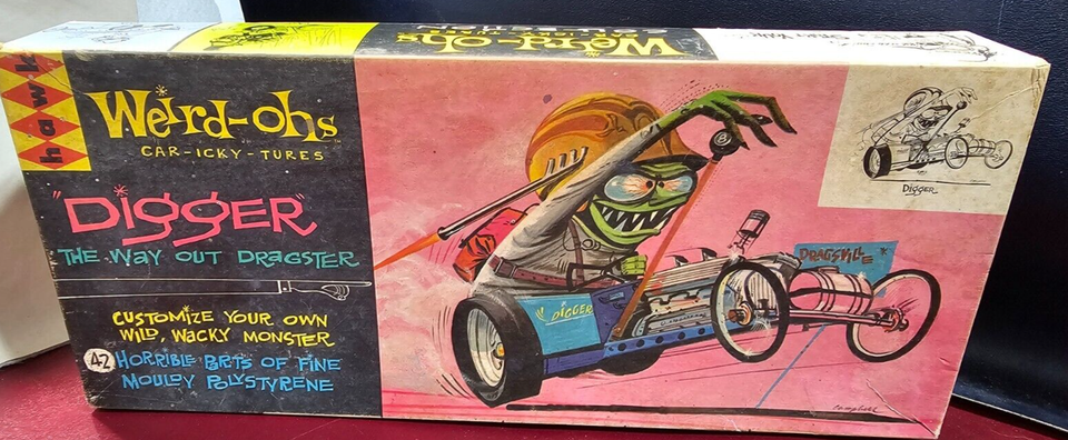 Hawk Model Kit Weird-Ohs Digger Way Out Dragster 530-100 Original 1963 ...