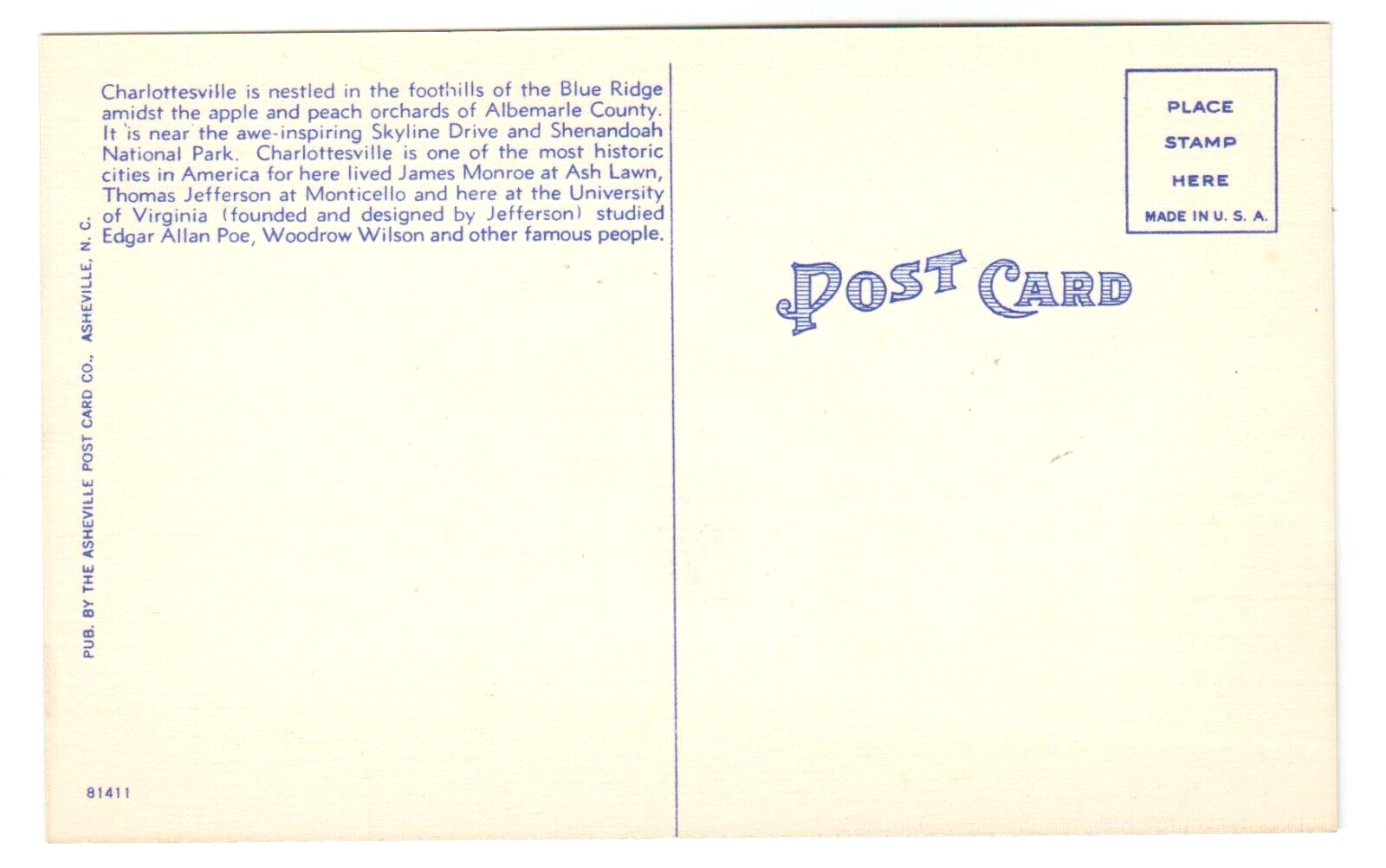 Postcard "Lane High School, Charlottesville, VA." Unposted | eBay