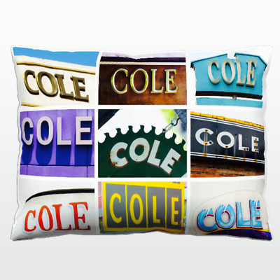 Personalized Pillow featuring the name COLE in photos of actual signs ...