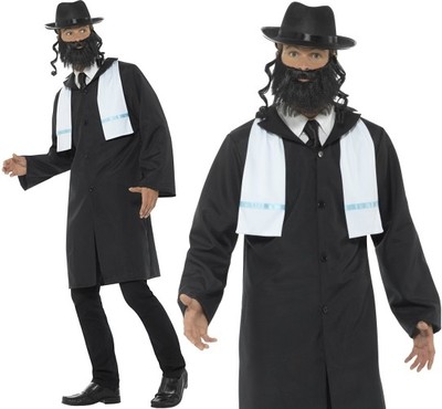Mens Rabbi Fancy Dress Costume Black Men's Jewish Scholar Outfit by ...