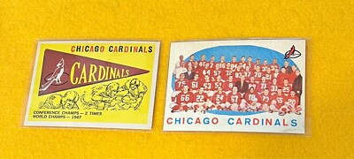 NFL Chicago Cardinals 1959 Topps Team card 24 and checklist 118 nice ...