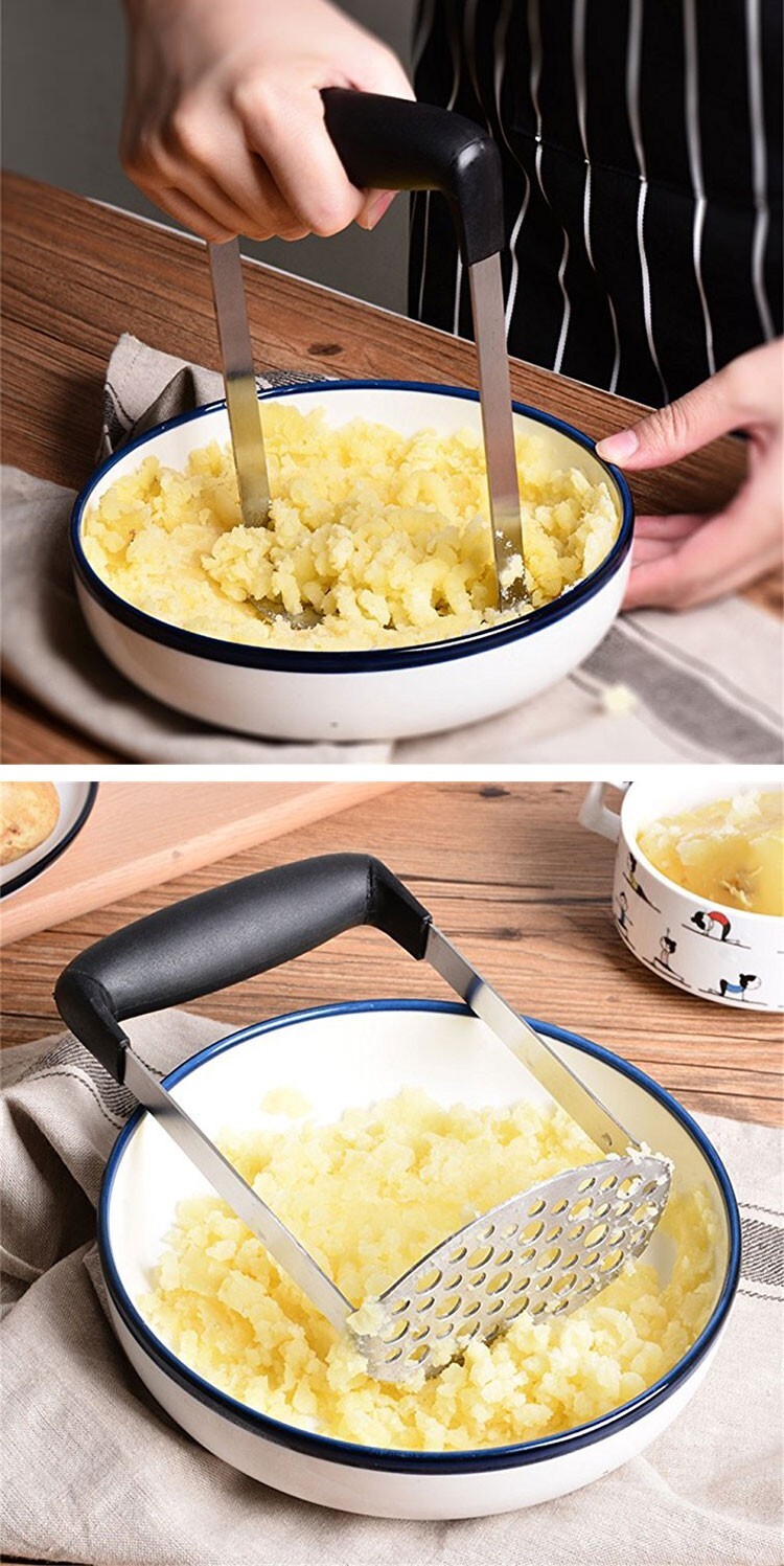 Crusher Potato Masher Long Head Hole Multifunction Stainless Steel ...