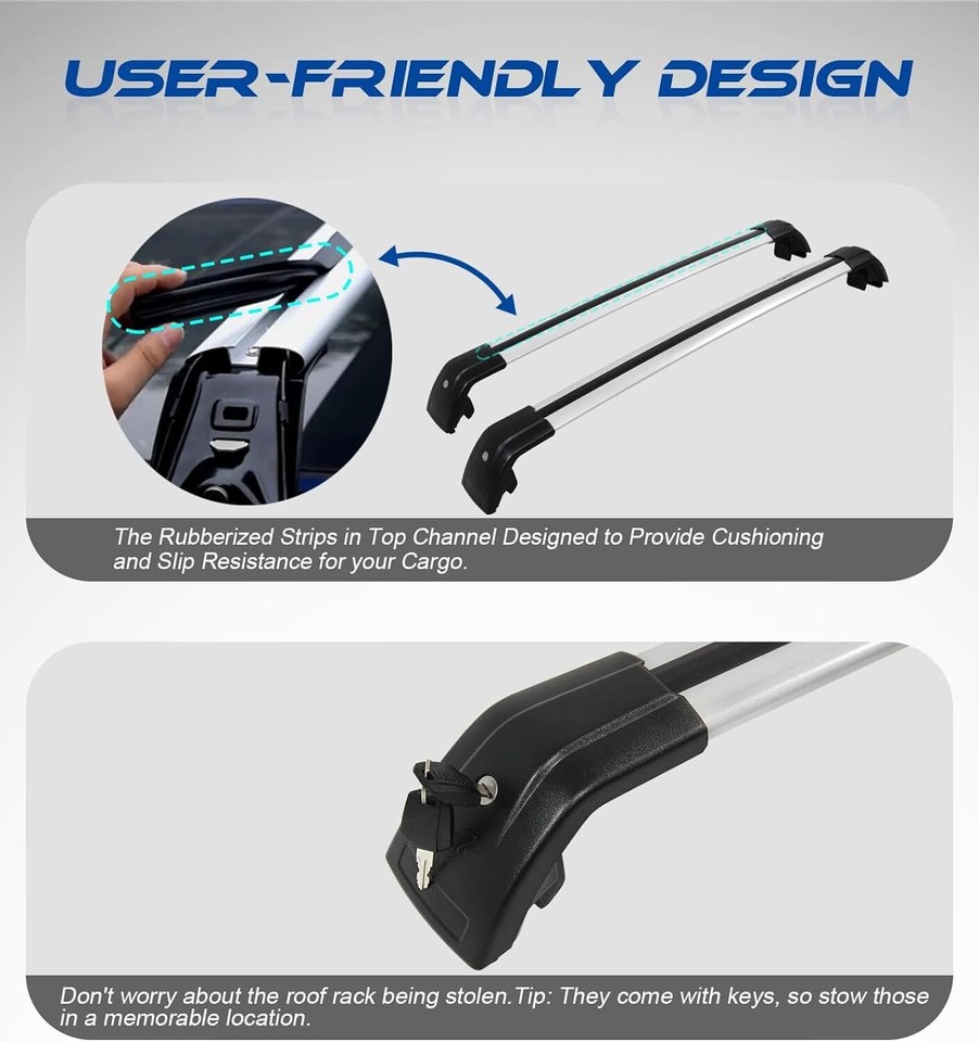 Lockable Roof Rack Cross Bars for Lexus RX RX350 RX350L RX450h RX450hL ...