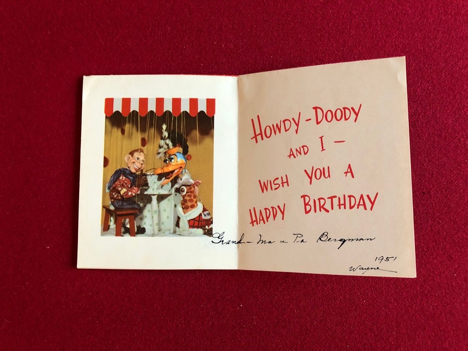 1951, Howdy Doody, "Happy Birthday" Greeting Card (Scarce) | eBay