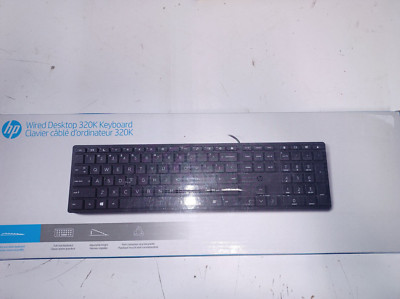HP Wired Desktop 320K Keyboard, USB Plug and Play, Cable Connectivy ...