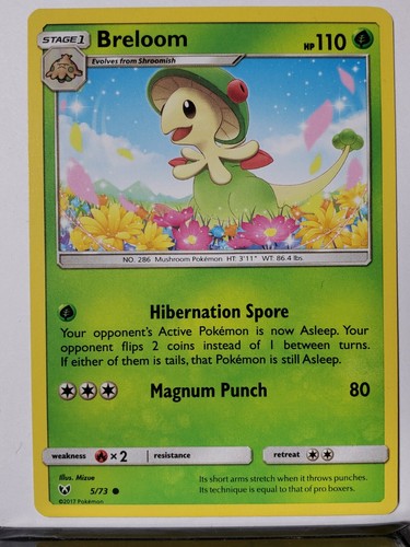 Breloom 5/73 - LP / VLP - Shining Legends Sun Moon Pokemon Card | eBay