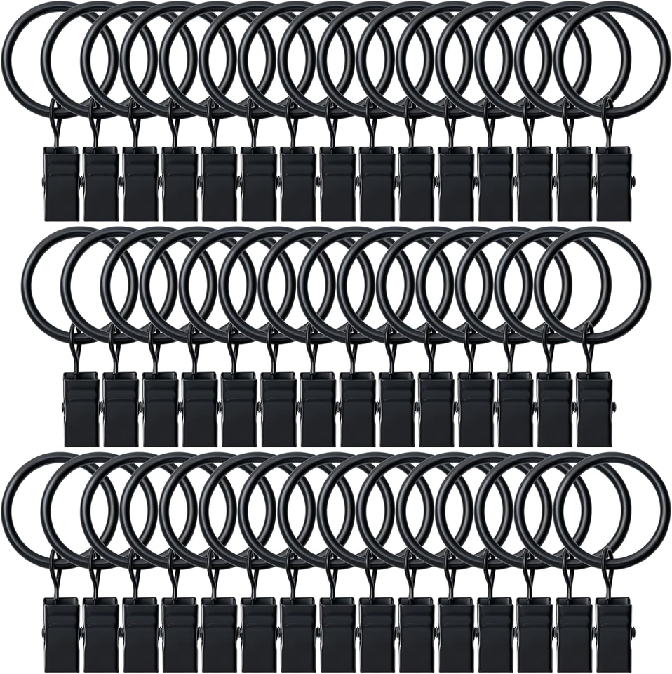36 Pack Curtain Rings with Clips, Drapery Clips with Rings, Hangers ...