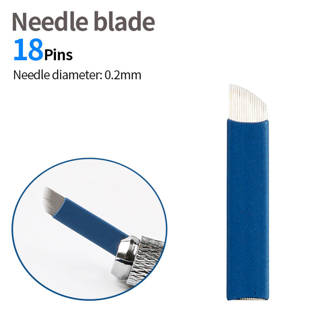 Microblading 18 Pins Needles Permanent Makeup Eyebrow Tattoo Bevel ...