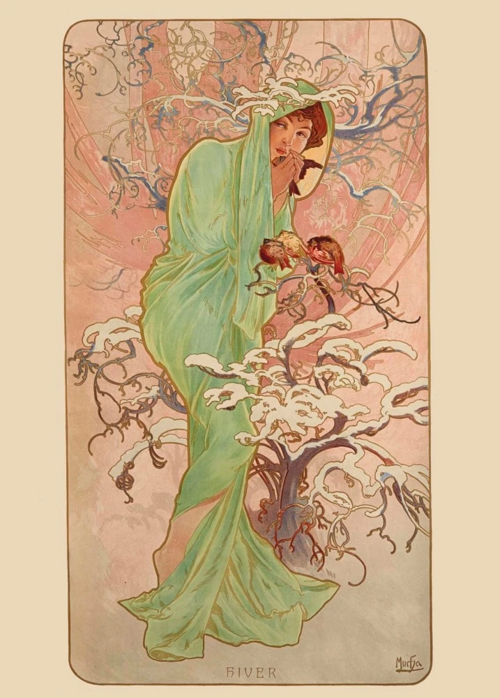 Alphonse Mucha Seasons Winter