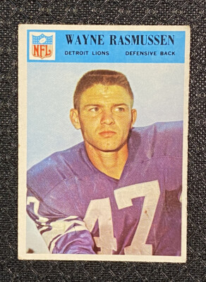 1966 Philadelphia #74 Wayne Rasmussen Detroit Lions NFL Vintage ...