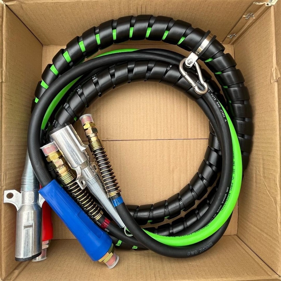 3in1 AIRHOSE and POWER Assy kit 12' Long NEW for Semi Truck Tractor and ...