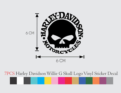 7 PCS Harley Davidson Willie G Skull Vinyl Sticker decals Set 2.3INCH ...