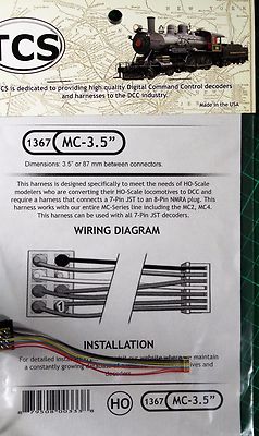DCC Train Control Systems TCS MC-3.5" Harness 7-pin JST to 8-pin NMRA plug | eBay