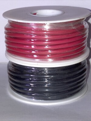 Belden 20 awg Red and Black test lead wire 5,000V 25 ft. of each color ...
