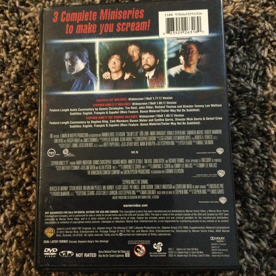 Stephen King's Classic 3-Movie DVD Set 888574725082| eBay