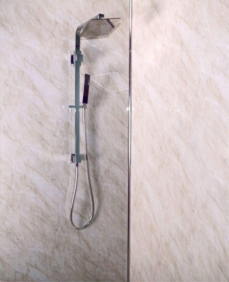 Pergamon Marble 1.2M Panels 2.4m long, 10mm thick Waterproof Shower ...