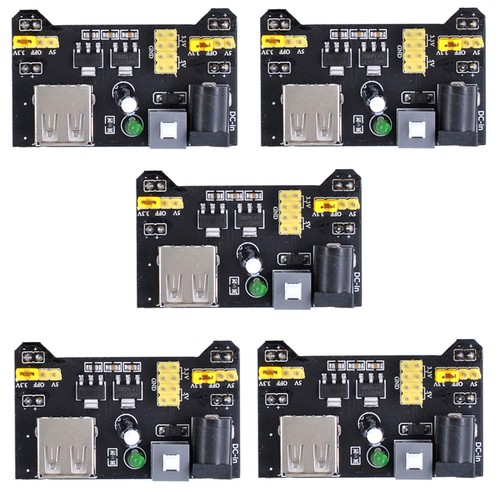5pcs MB102 Breadboard Power Supply Module for Arduino, 3.3V/5V DC USB ...