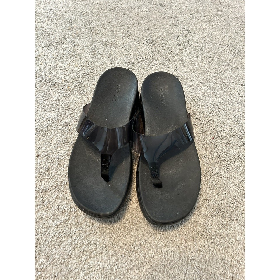 Vionic Woman's Luminous High Tide Black Wedge Platform Flip Flop ...