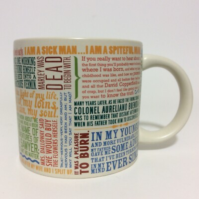 Coffee Mug Cup Unemployed Philosophers Guild Great Literary Openings 12 ...