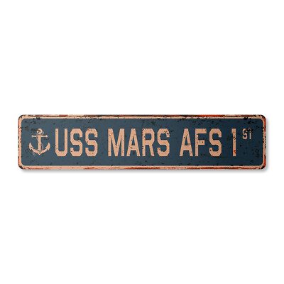 USS MARS AFS 1 Vintage Street Sign us navy ship veteran sailor rustic ...