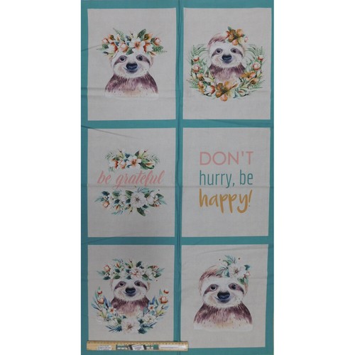 Patchwork Quilting Fabric Tropical Zoo Mixed Sloth Panel 60x110cm | eBay