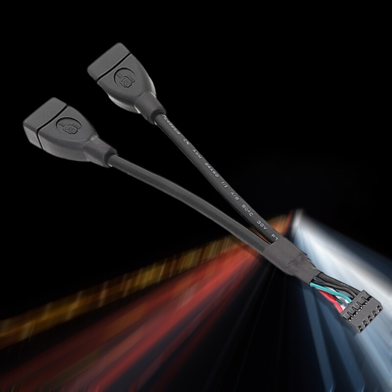 USB 2.0 Type-A to Mainboard 9pin 10Pin Adapter Header and Protect ...