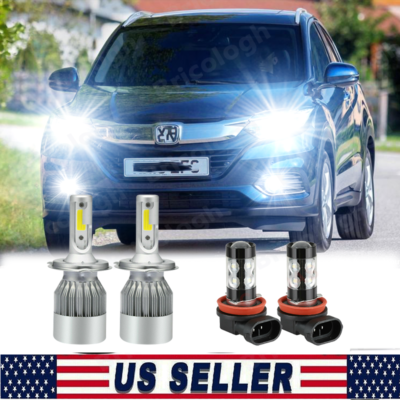 For Honda HR-V 2016 2017 2018 HRV Combo LED Headlight Hi/Lo + Fog Light ...