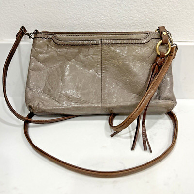 HOBO LIGHT BROWN DISTRESSED LEATHER CROSS BODY PURSE BOHO HIPPIE ...